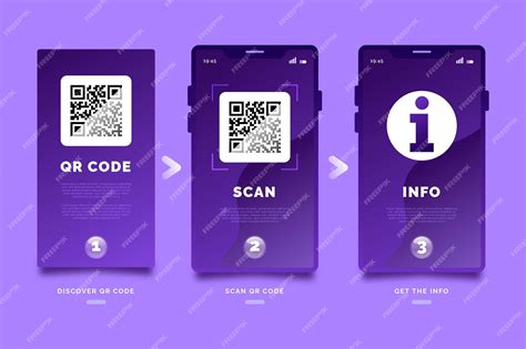 Qr 코드 단계 스캔을위한 다양한 정보 무료 벡터