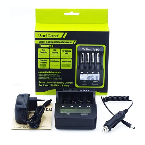 VariCore V40 LCD chargeur de batterie pour 3.7V 18650 26650 18500 16340 ...