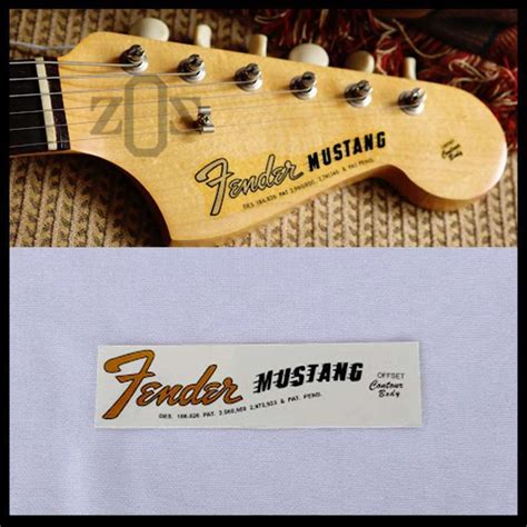Jual Decal Stiker Sticker Headstock Gitar Guitar Fender Mustang Di
