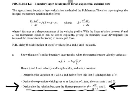 Solved PROBLEM C Boundary Layer Development For An Chegg