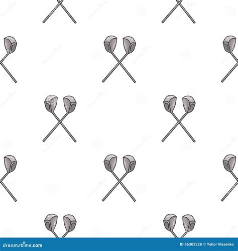 Crossed Golf Clubs Icon In Cartoon Style Isolated On White Golf Club