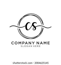 Cs Initial Handwriting Logo Vector Stock Vector Royalty Free 2004625145 Shutterstock