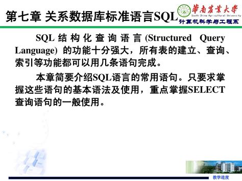 第七章 关系数据库标准语言sql word文档在线阅读与下载 无忧文档