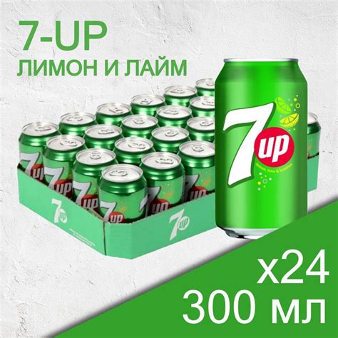 7-UP Lemon-Lime, 0.3 л x 24 шт (Севен Ап Лимон и Лайм, Газированный ...