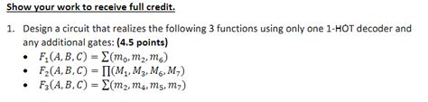 Solved 1 Design A Circuit That Realizes The Following 3