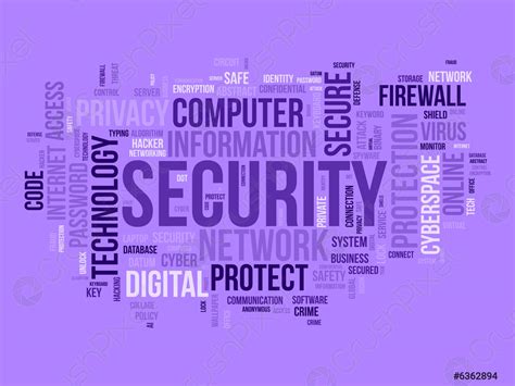 Word Cloud Background Concept For Security Protect Technology Privacy Network Stock Vector