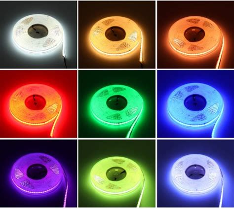 Flex High Density Dotless Lighting Multicolor RGBCCT RGBCW Colorful COB LED Strip Lights DERUN LED