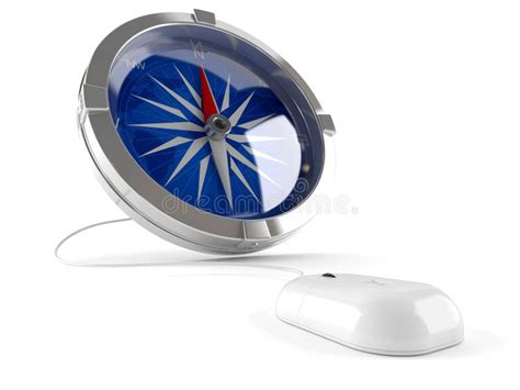 Compass With Computer Mouse Stock Illustration Illustration Of Online