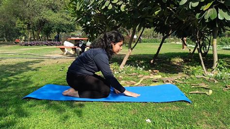 Young Indian Woman Practicing Yoga Outdoor In A Park Beautiful Girl
