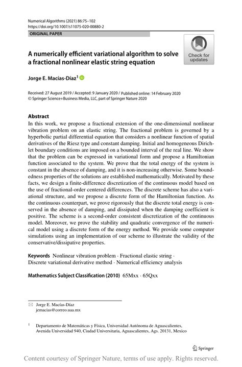 A Numerically Efficient Variational Algorithm To Solve A Fractional
