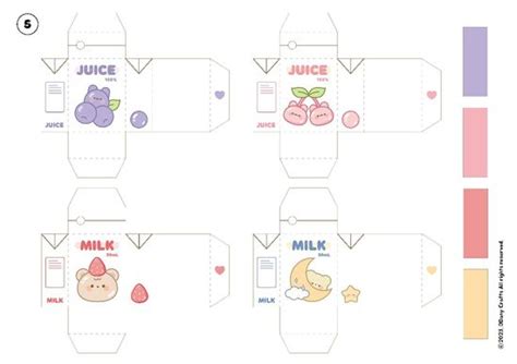 Eng🌈산리오 랜덤 말랑이 만들기🌈🍨무료 도안공유🍨종이구관 그리는법쉬운 만들기페이퍼 크래프트미니어쳐종이인형