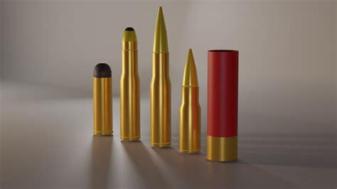 Artstation Low Poly Bullet Set Game Assets