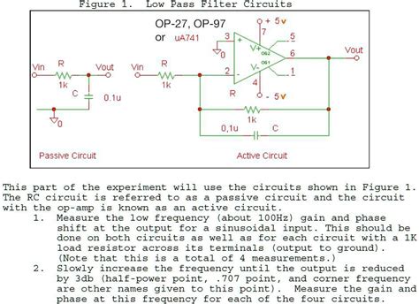 SOLVED Figure Low Pass Filter Circuits OP OP Or A V Vout Vin R Vout Vin R K