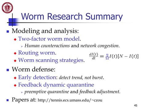 ppt modeling analysis and mitigation of internet worm attacks