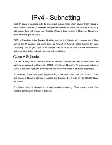 I Pv4 Subnetting Pdf