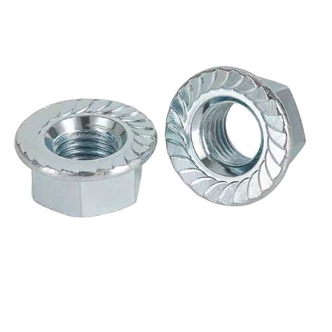 China Din6923 M3 M4 M5 M6 M8 M10 M12 Steel Zinc Plated Hex Flange Nut
