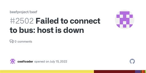 Failed To Connect To Bus Host Is Down · Issue 2502 · Beefprojectbeef