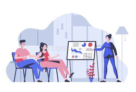 Business Training Concept With Cartoon People In Flat Design For Web