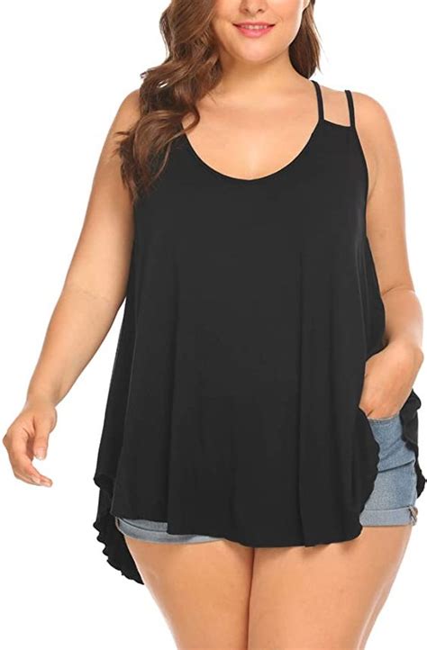 Involand Womens Plus Size Tank Tops Flowy V Neck Casual Sexy Summer
