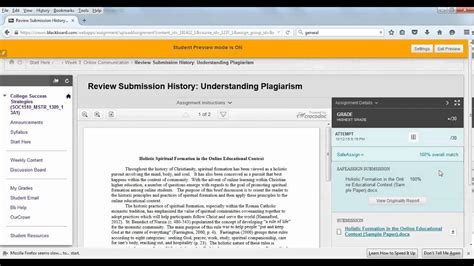 Safe Assign Report For 100 Plagiarism Video Youtube