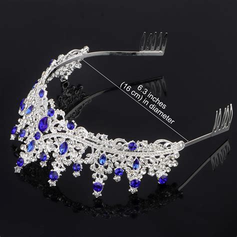 Cocide Tiaras Y Coronas De Cristal Azul Para Mujer Coronas De Princesa