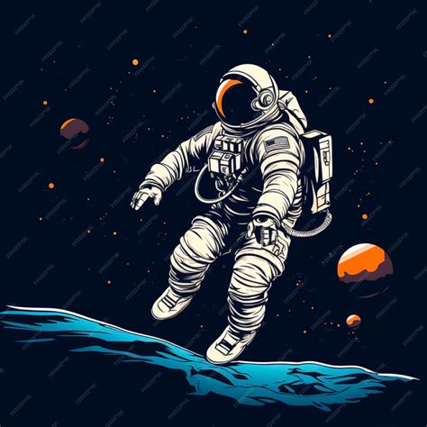 Premium Ai Image Animated Self Drawing Of Continuous Line Draw Astronaut In Spacesuit Flying
