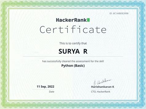 Surya R On Linkedin Hackerrank Python Pythonprogramming