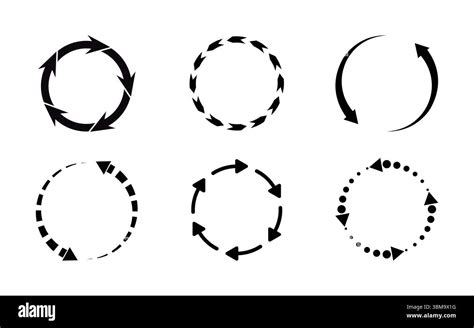 Different Circular Arrows Of Black Color Arrow Clock Wise Rotating Symbol Arrow Sign Vector