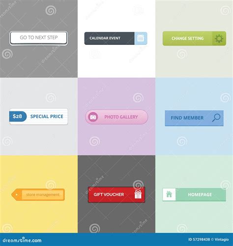 Web Button Collection Stock Vector Illustration Of Homepage 57298438