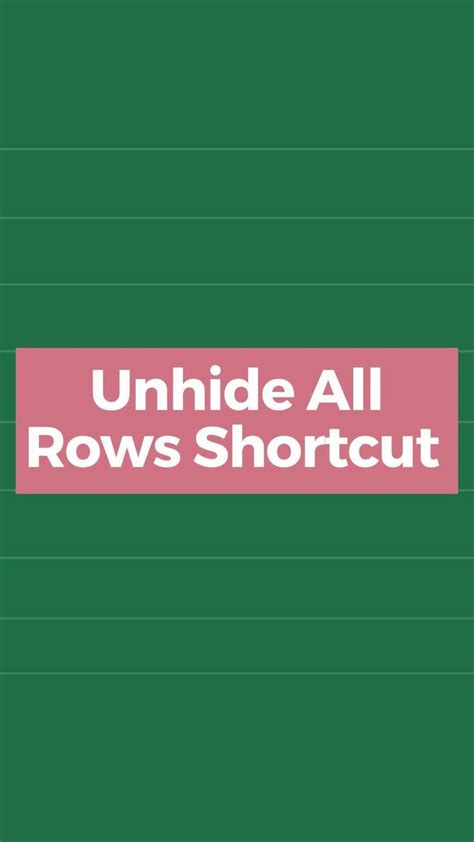 Exceldictionary On Instagram Unhide All Hidden Rows In Excel With This