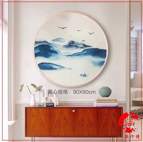 玄关要挂画可以挂什么玄关挂画 家庭玄关装饰画 家居装饰刺绣挂画 新中式挂画 中式挂画