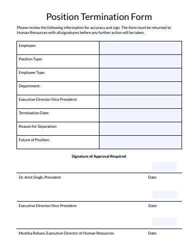 Free 50 Termination Form Samples In Pdf Ms Word