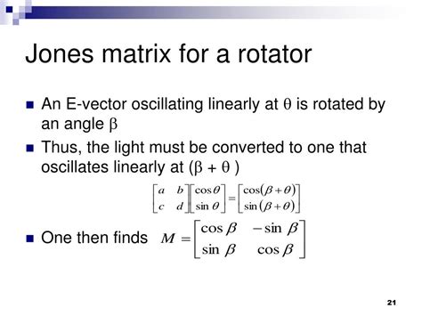 Ppt Polarization Jones Vector And Matrices Powerpoint Presentation Id