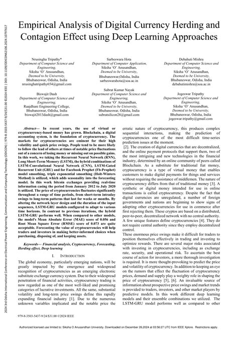 Pdf Empirical Analysis Of Digital Currency Herding And Contagion Effect Using Deep Learning