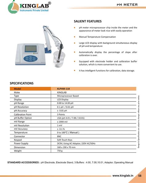 Ph Meter Klphm 118 Kinglab Instruments Pvt Ltd