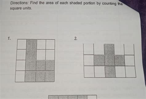 Solved Directions Find The Area Of Each Shaded Portion By Counting