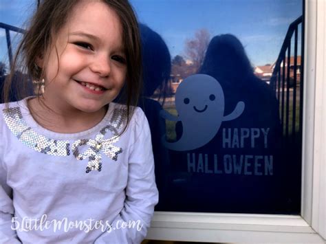 5 Little Monsters Happy Halloween Window Cling