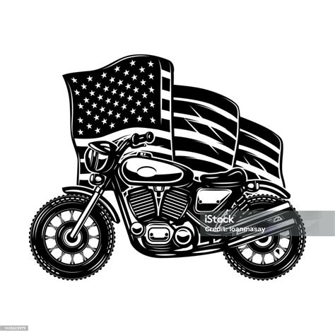 우리에 오토바이의 그림 깃발 배경 포스터 카드 배너 기호에 대한 디자인 요소 벡터 일러스트 레이 션 복고풍에 대한 스톡 벡터 아트 및 기타 이미지 Istock