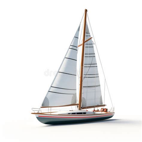 Realistic 3d Sailboat Rendering On White Background Stock Image Image