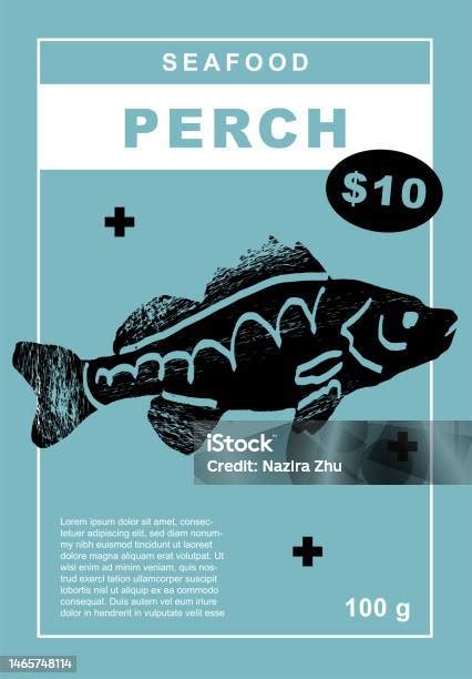 횃대 추상적인 그리기 디자인의 물고기와 해산물 포스터 세트 라벨 또는 포스터 가격표 심플하고 평평한 디자인 패턴과 배경 포스터 표지 배너에 적합합니다 0명에 대한 스톡 벡터