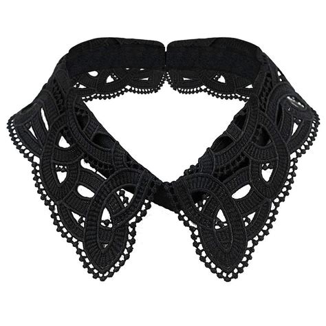 Gracelife Hollow Design Lapel False Collar Detachable Dickey Blouse