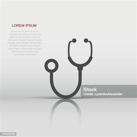 Stethoscope Sign Icon In Flat Style Doctor Medical Vector Illustration
