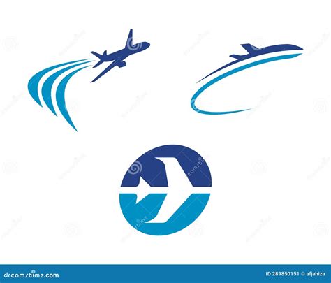 Airplane Logo Icon Template Symbol Stock Vector Illustration Of