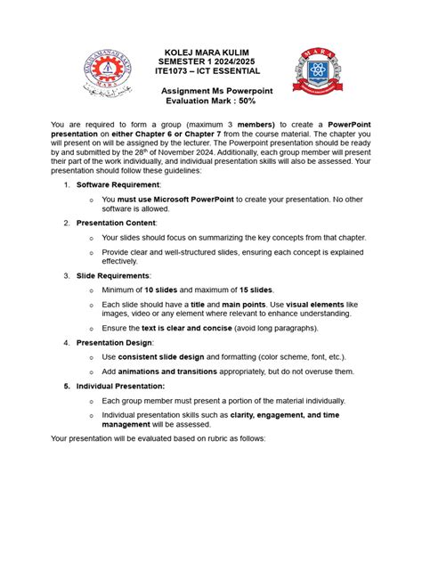 Powerpoint Assignment Sem1 2425 Pdf Microsoft Power Point Human Communication