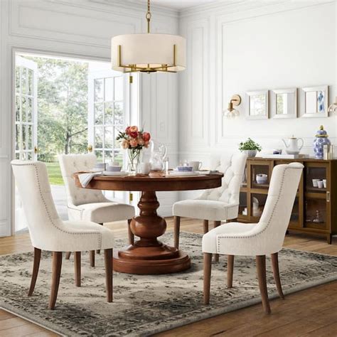 Round Dining Table With Tufted Chairs Atelier Yuwa Ciao Jp