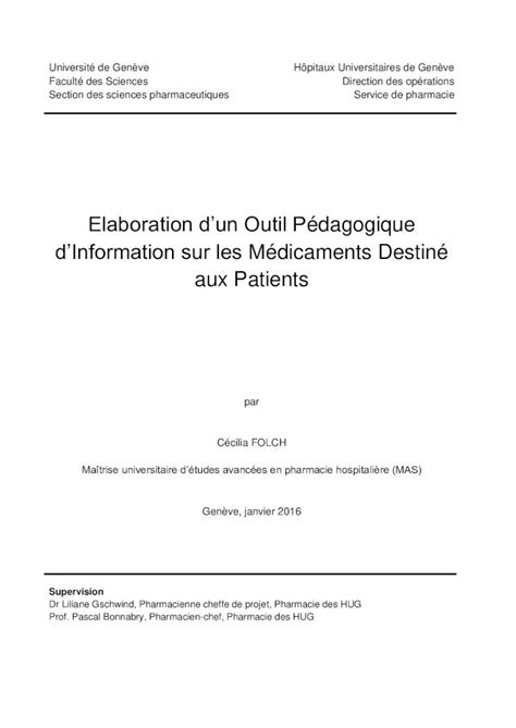 Pdf Elaboration Dun Outil Pédagogique Hug · 2020 6 15 · Résumé