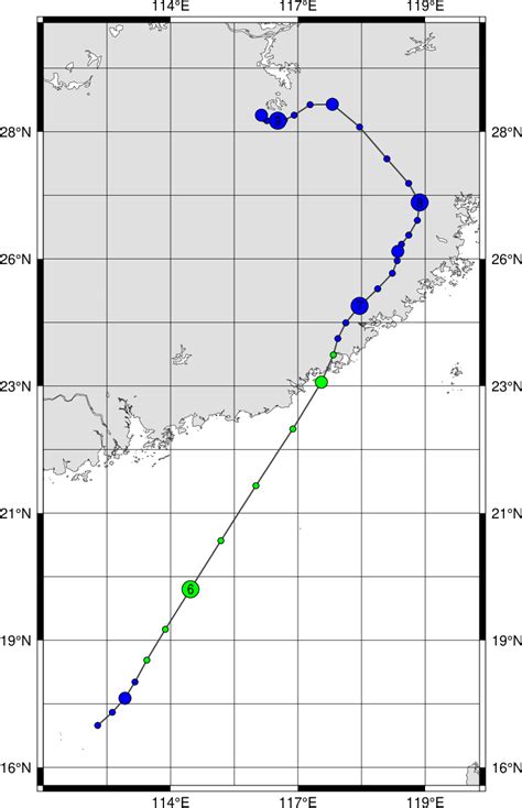 Digital Typhoon Typhoon 199611 LISA Detailed Track Information