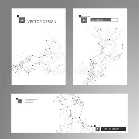 Geometric Connect Line And Dots Modern Technology Graphic Background Stock Vector