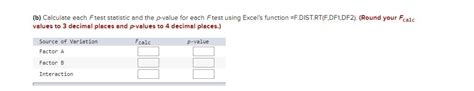 Solved F P Value Points ANOVA Source Of Variation Chegg
