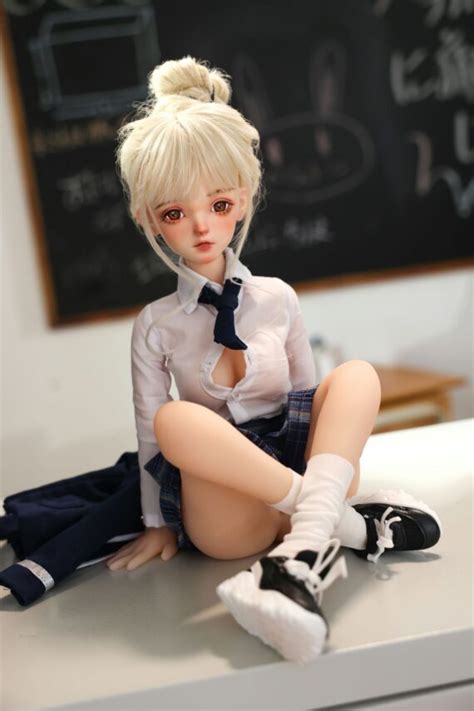 Fifi 1ft7 50cm Blonde Tiny Sex Doll With BJD Head NakeDoll